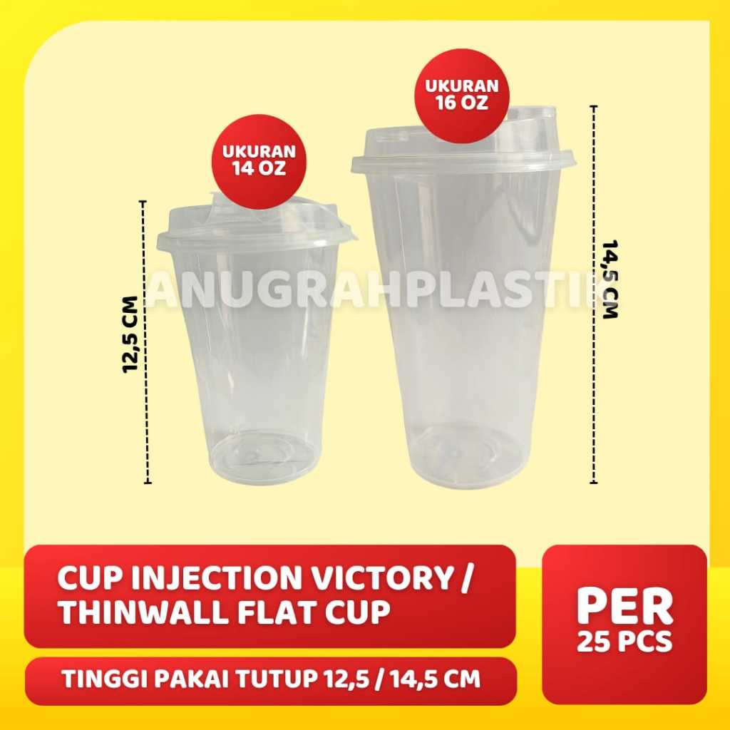Jual Cup Injection Victory /Gelas plastik Polos / Thinwall Flat Cup ...
