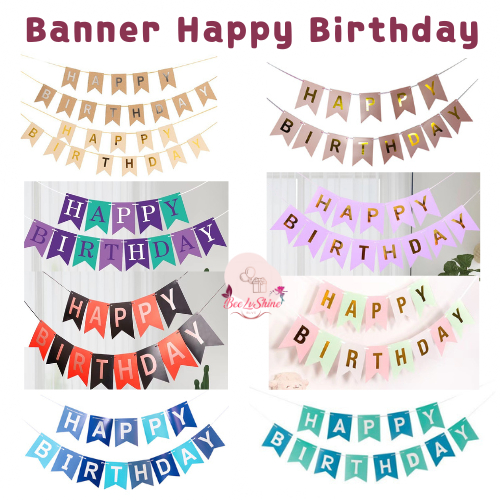 Jual Banner Flag Happy Birthday / Banner ulang tahun Bendera Persegi ...