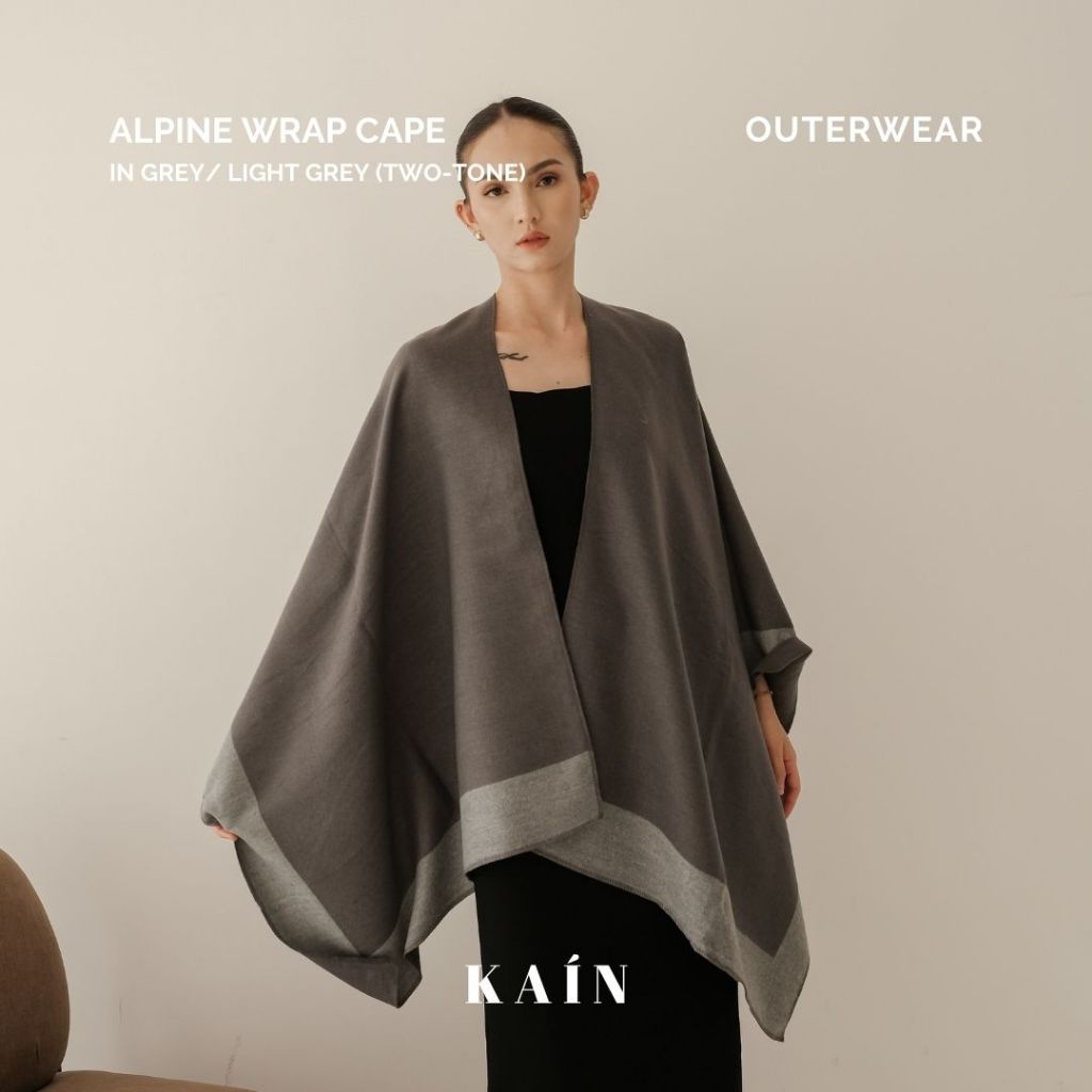 Jual SHOPKAIN Alpine Wrap Cape in Grey/Light Grey (Two-Tone ...