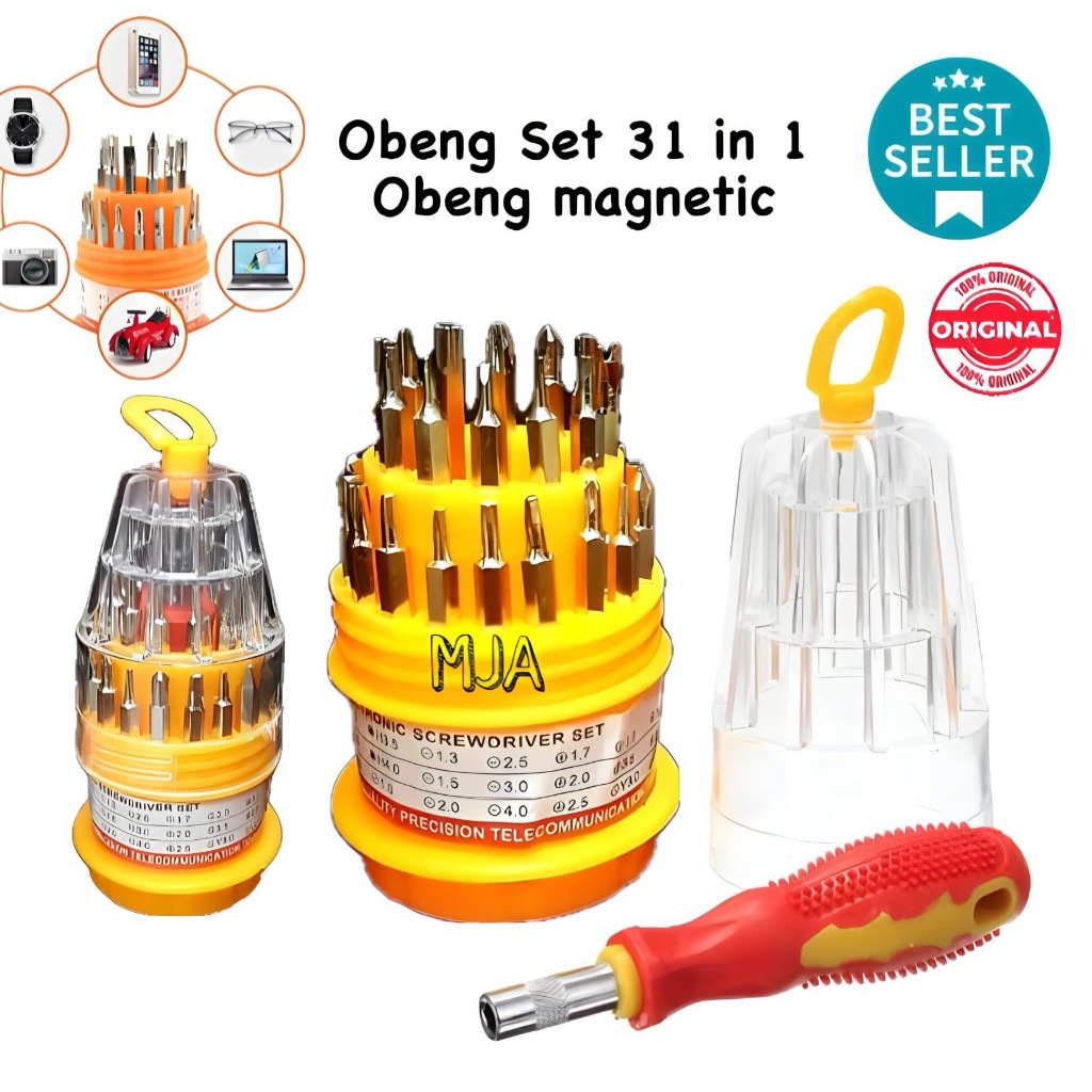 Jual PROMO ( BISA COD ) Obeng Set Magnetic Multifungsi 31 in 1 / Reparasi Screwdriver Handphone ...