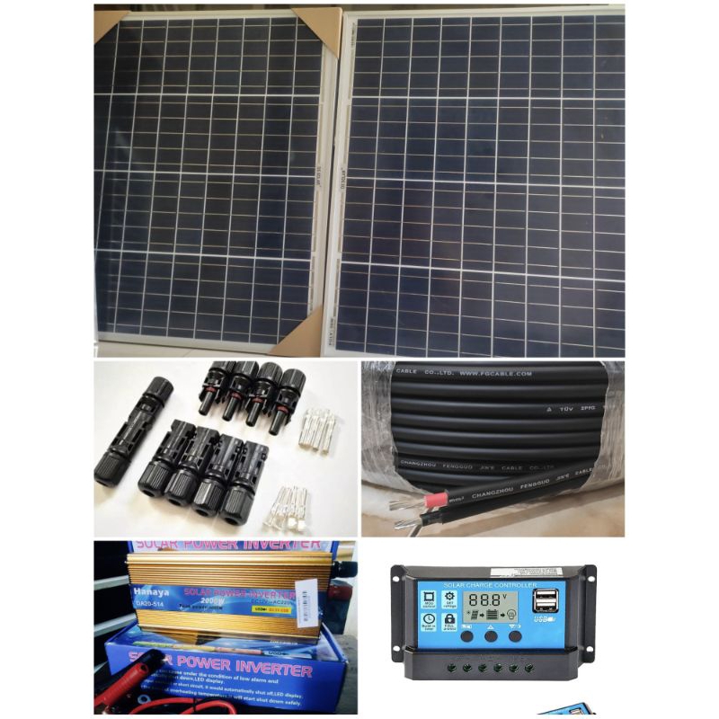 Jual SOLAR PANEL 50WP 2 UNIT SET INVENTER 2000 WATT | Shopee Indonesia