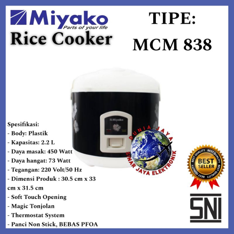Jual RICE COOKER MIYAKO MCM 838 | Shopee Indonesia