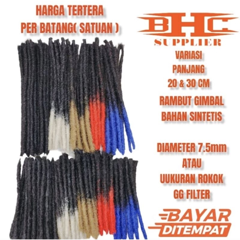 Jual Rambut Gimbal Sintetis 30cm / Dreadlocks / Dreadlock / Pasang ...