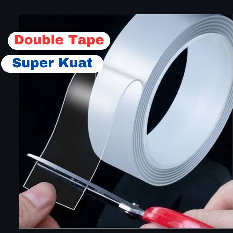 Jual Double Tape Import 1 m solasi bening 1 meter 3m soaltip murah ...