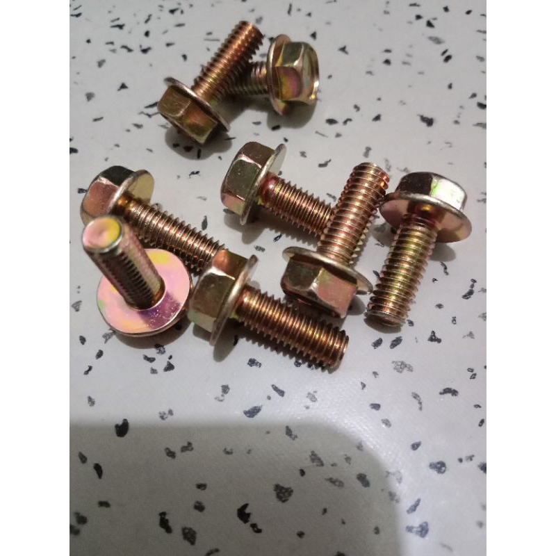 Jual BAUT FLANK BOLT KUNING M6 X 16MM/BAUT TOPI (KUNCI 10) | Shopee Indonesia