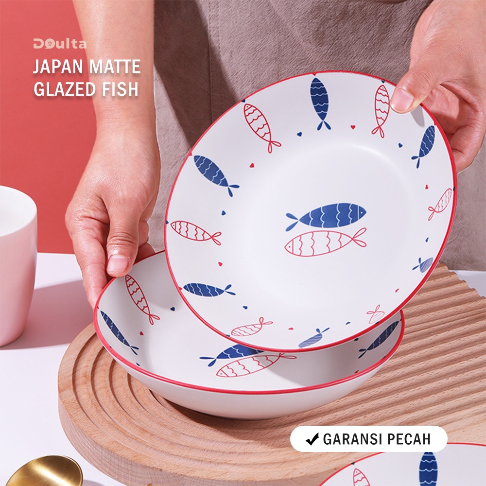 Jual Piring Makan Keramik Motif Jepang Cantik Japanese Matte Glazed ...
