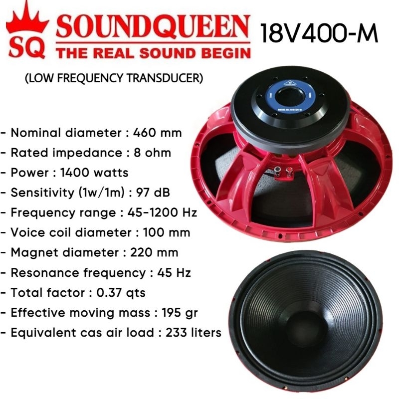 Jual speaker soundqueen 18v400 original SQ 18 inch | Shopee Indonesia