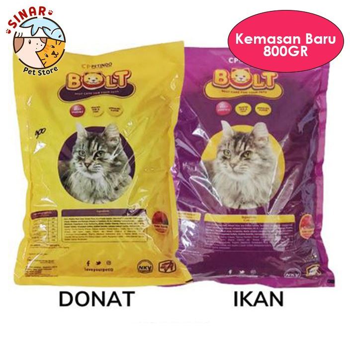 Jual Bolt Cat Food 800GR Tuna Ungu Ikan / Kuning Donat / Salmon Bulat ...