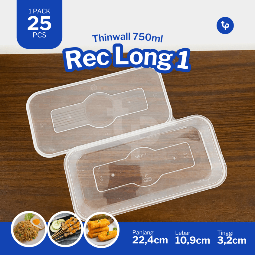 Jual Thinwall KLIR Rectangular Long 750ML / Tempat Makan Wadah Plastik ...