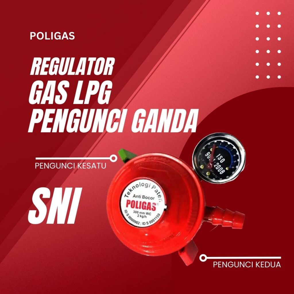 Jual Poligas Double Lock Regulator Gas LPG Teknologi Pengunci Ganda dan ...