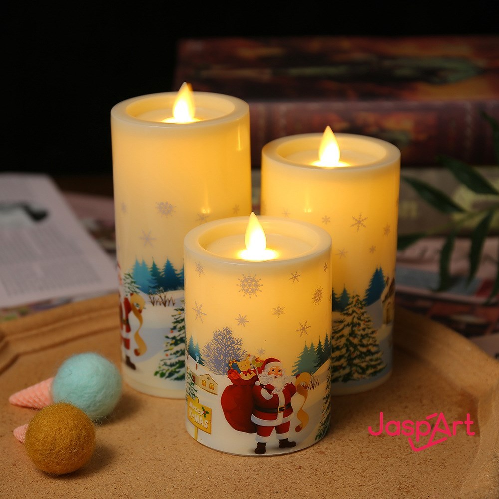 Jual Lilin Natal LED Motif Santa Lampu Lilin LED Sumbu Goyang/Candle ...