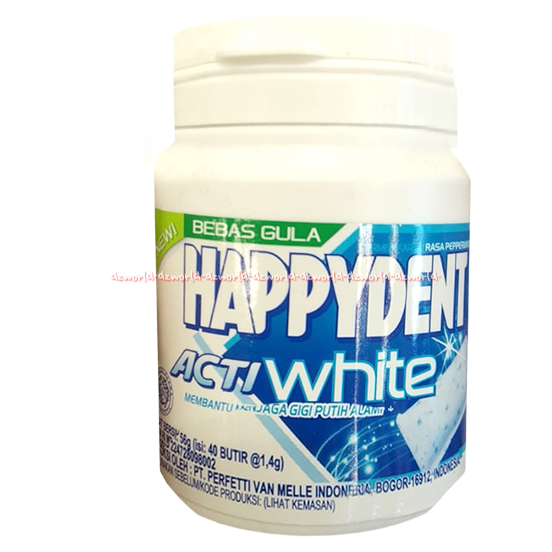 Jual Happydent Acti White 56gr Permen Karet Rasa Mint Bebas Gula Happy ...
