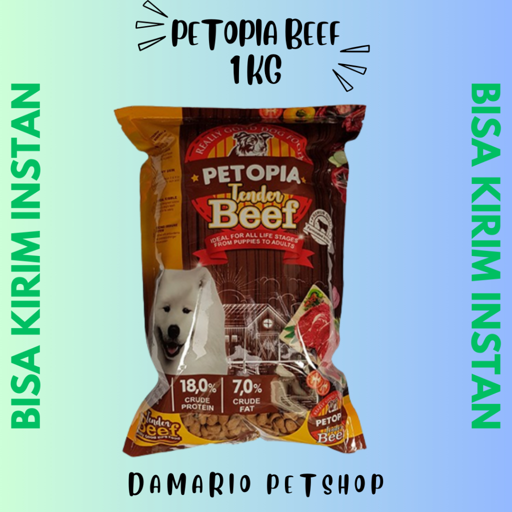 Jual Petopia Rasa Beef Makanan Anjing Dewasa Kemasan Repack 1 kg ...