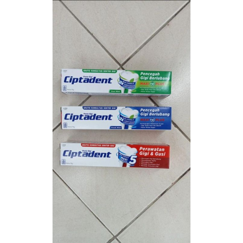 Jual ciptadent pasta gigi 75 gr, fresh mint, cool mint, merah, hijau ...