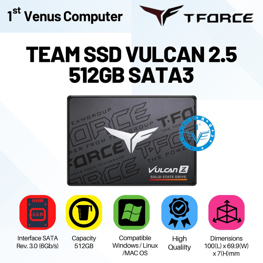 Jual Team SSD 2.5" Vulcan Z 512GB Sata3 / MEM28-TEM | Shopee Indonesia