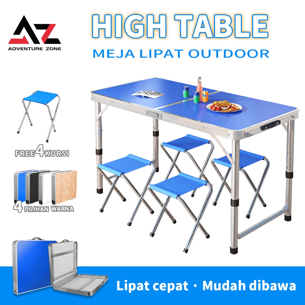Jual AZ Meja Lipat Koper Hpl Meja Serbaguna Meja Lipat Portable Meja Kaki Bulat | Shopee Indonesia