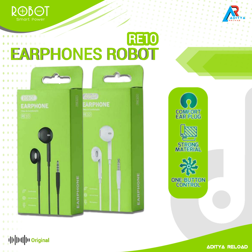 Jual ROBOT RE10 Headset Wired Semi In-Ear Clear Garansi Original ...