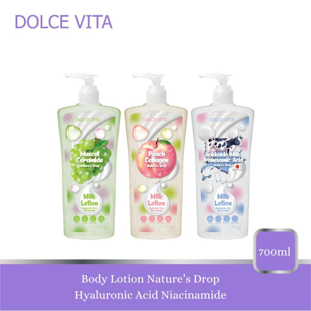 Jual DOLCE VITA MILK BODY LOTION NATURE'S DROP HYALURONIC ACID ...