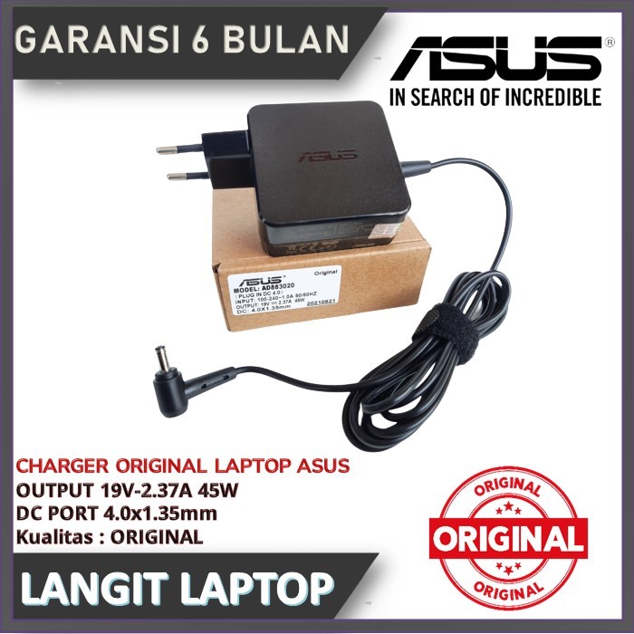 Jual Charger Adaptor Laptop Asus VivoBook Model A1400E 19V - 2.37A 45W ORIGINAL | Shopee Indonesia