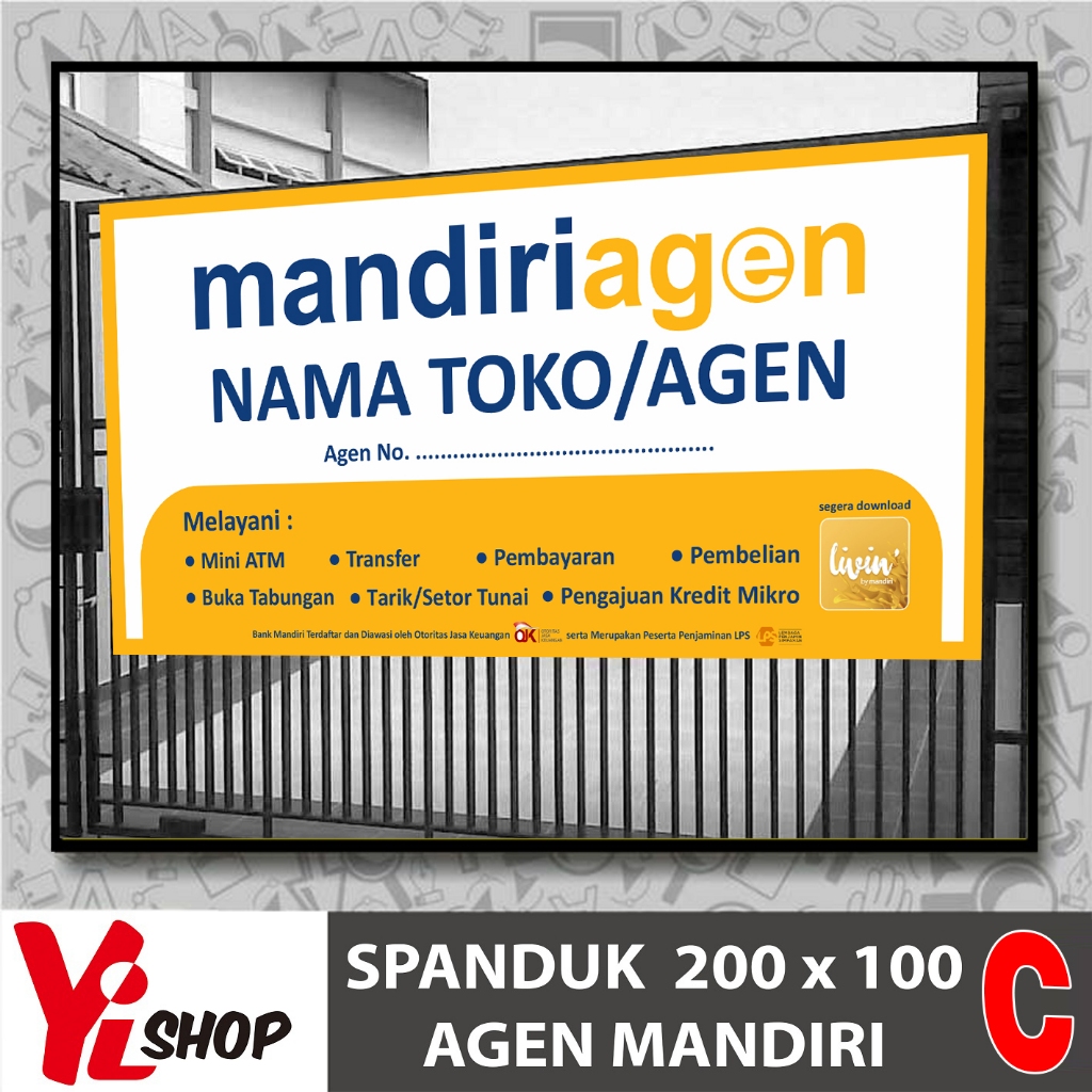 Jual Spanduk / Banner Agen Bank MANDIRI ukuran 2x1 | Shopee Indonesia