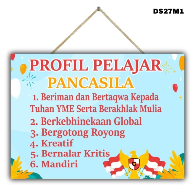 Jual Hiasan dinding Poster PROFIL PELAJAR PANCASILA gantungan dinding edukasi sekolah pajangan ...