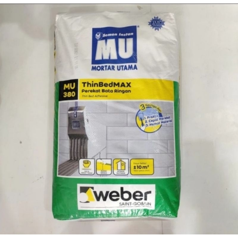 Jual MU 380 MU380 Mortar Utama Semen Instan Perekat Hebel Bata Ringan ...