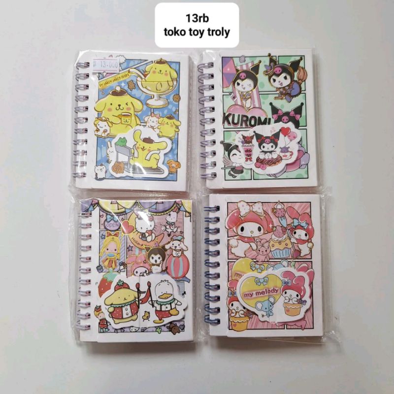 Jual Notebook Lucu Karakter Labubu Kuromi Melody Pom Pom Purin Hello ...