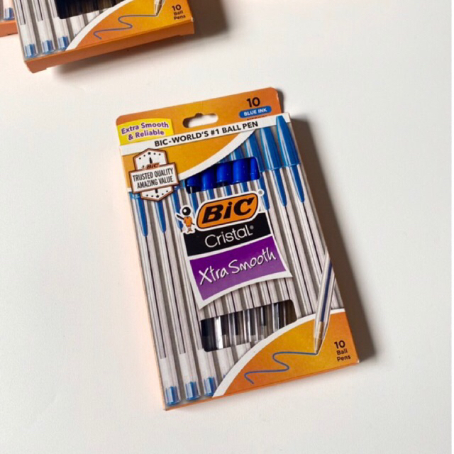 Jual BIC Cristal Extra Smooth Pack 10 pcs Black / Blue : Red | Shopee ...