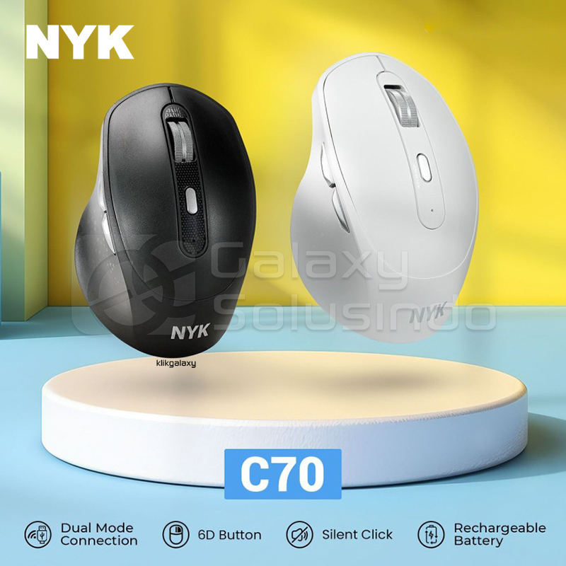 Jual NYK C70 Silent Click Bluetooth Wireless Rechargeable Mouse ...