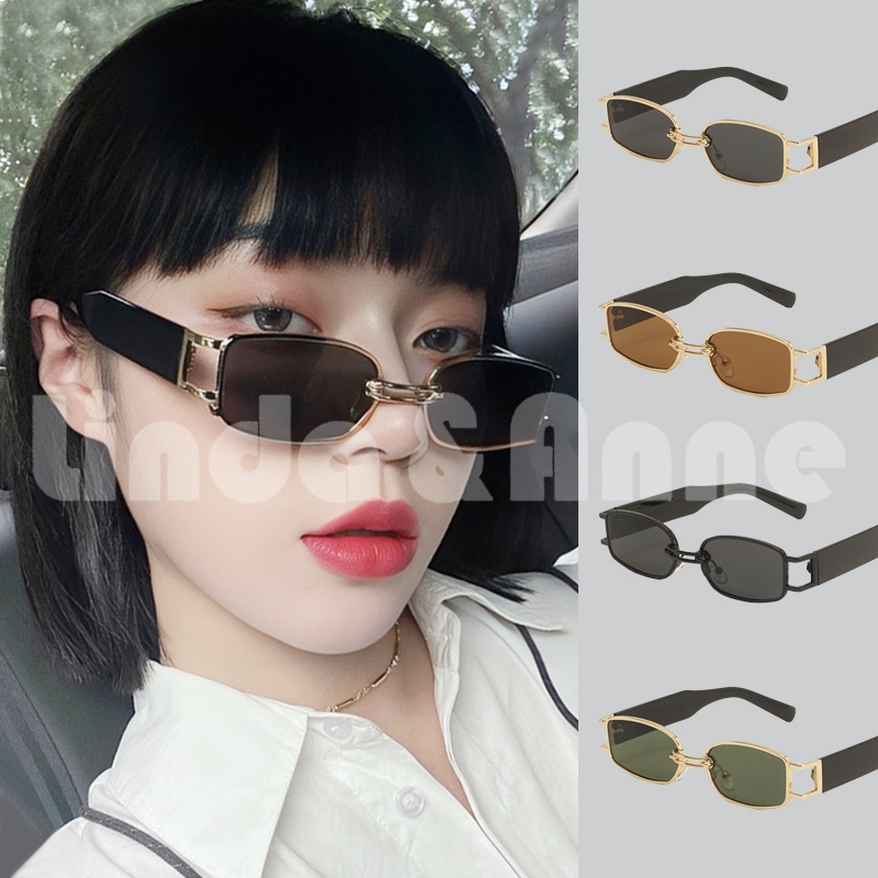 Jual Kacamata Hitam Pria Wanita Ulzzang Model Rectangle Shapes Retro Anti UV Gaya HipHop ...