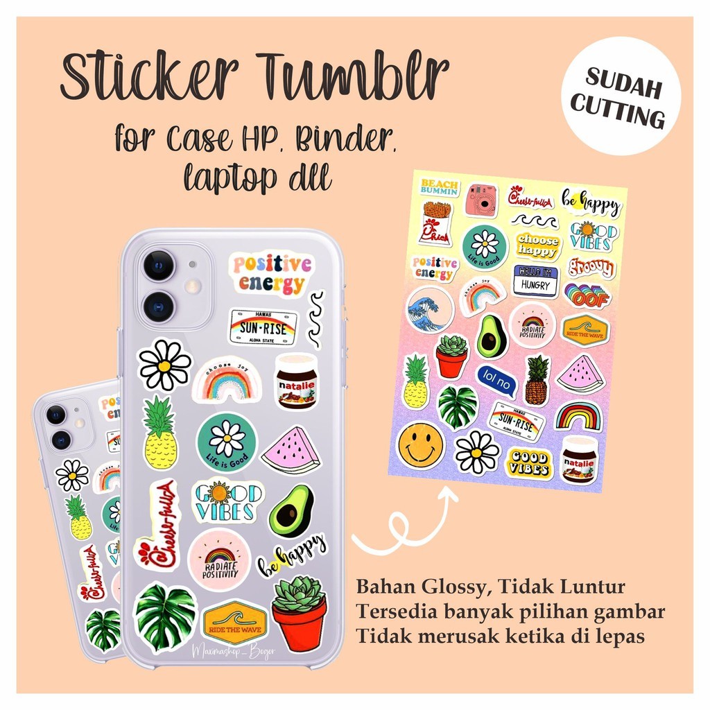 Jual Stiker Aesthetic sudah Cutting / Stiker Tumblr / Stiker Pack ...