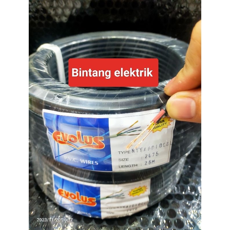 Jual kabel serabut listrik / audio 2x0,75 Evolus (25meter) | Shopee Indonesia