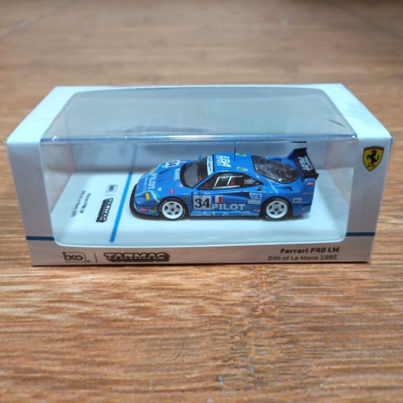Jual Diecast Tarmac Works IXO 1/64 Ferrari F40 LM Pilot Blue Lemans ...