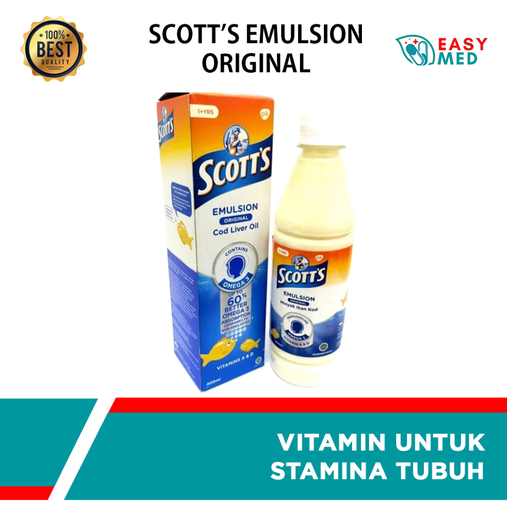 Jual Scott's Emulsion 400mL rasa original/orange | Shopee Indonesia
