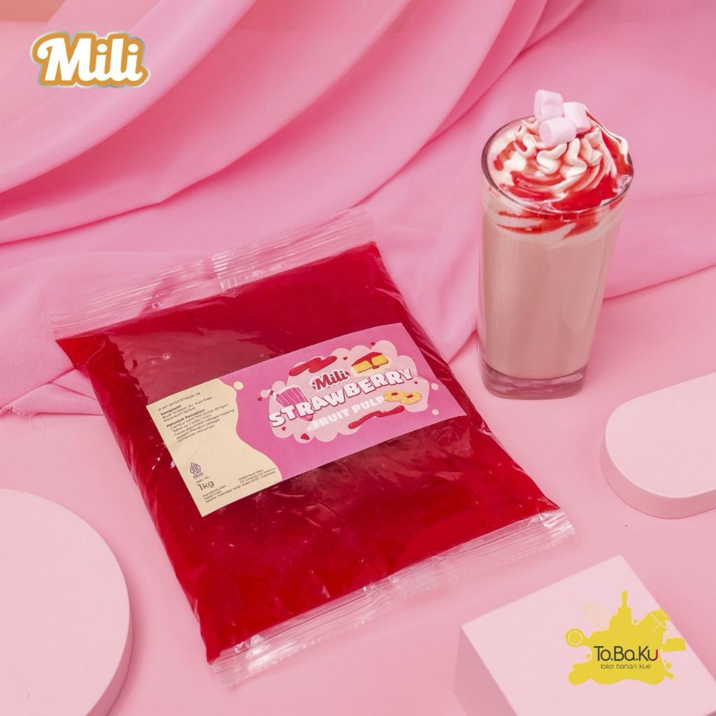 Jual Mili Strawberry Fruit Pulp Sauce 1kg | Shopee Indonesia