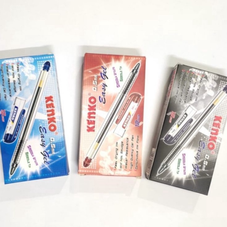 Jual Baru Pulpen Kenko Easy Gel 0.5mm ( 1pak/12pcs ) | Shopee Indonesia