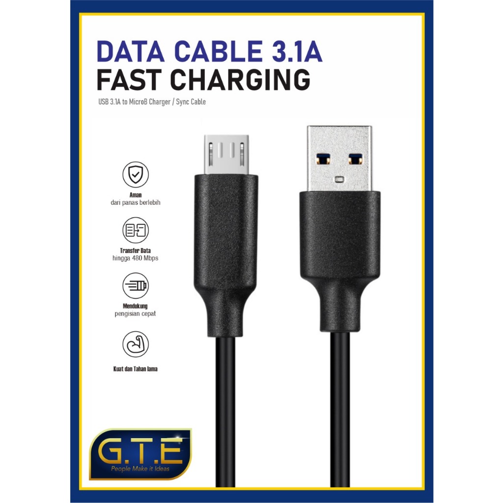 Jual Kabel Data Charge Output 3.1A Kabel Data Micro USB Fast Charging ...