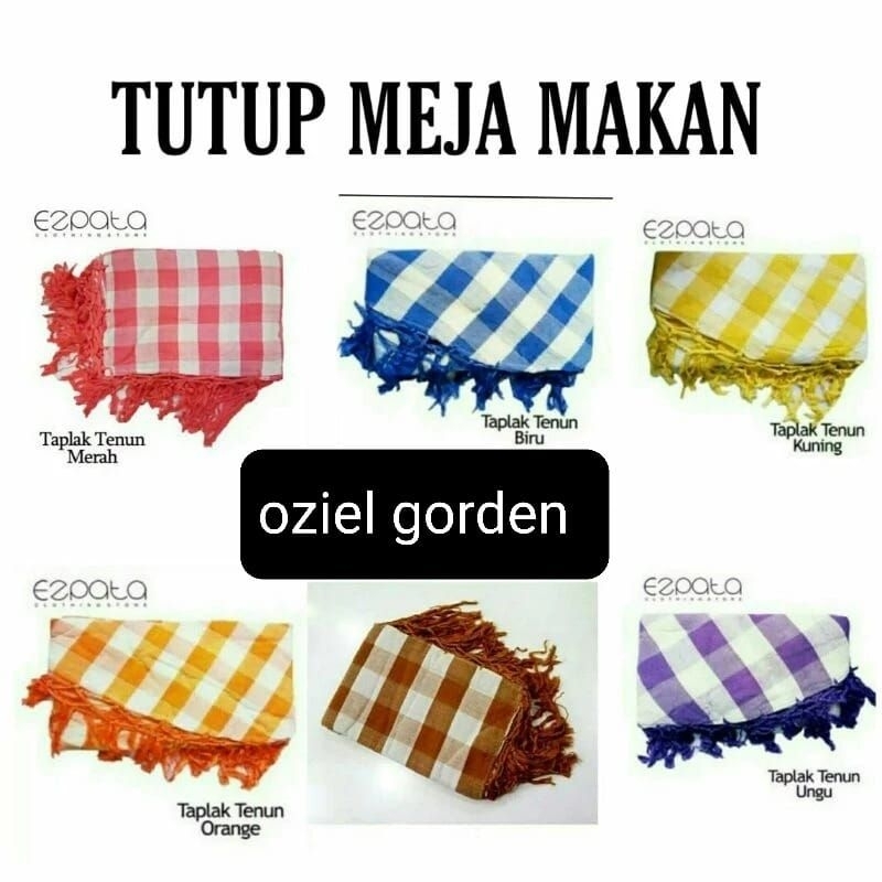 Jual Taplak meja makan 6kursi ukuran 140cm x 200cm tenun rajut rumbai# ...