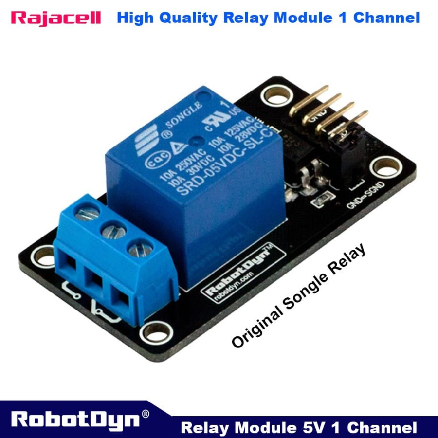 Jual High Quality Relay Module 1 Channel 5V for Arduino by Robotdyn ...