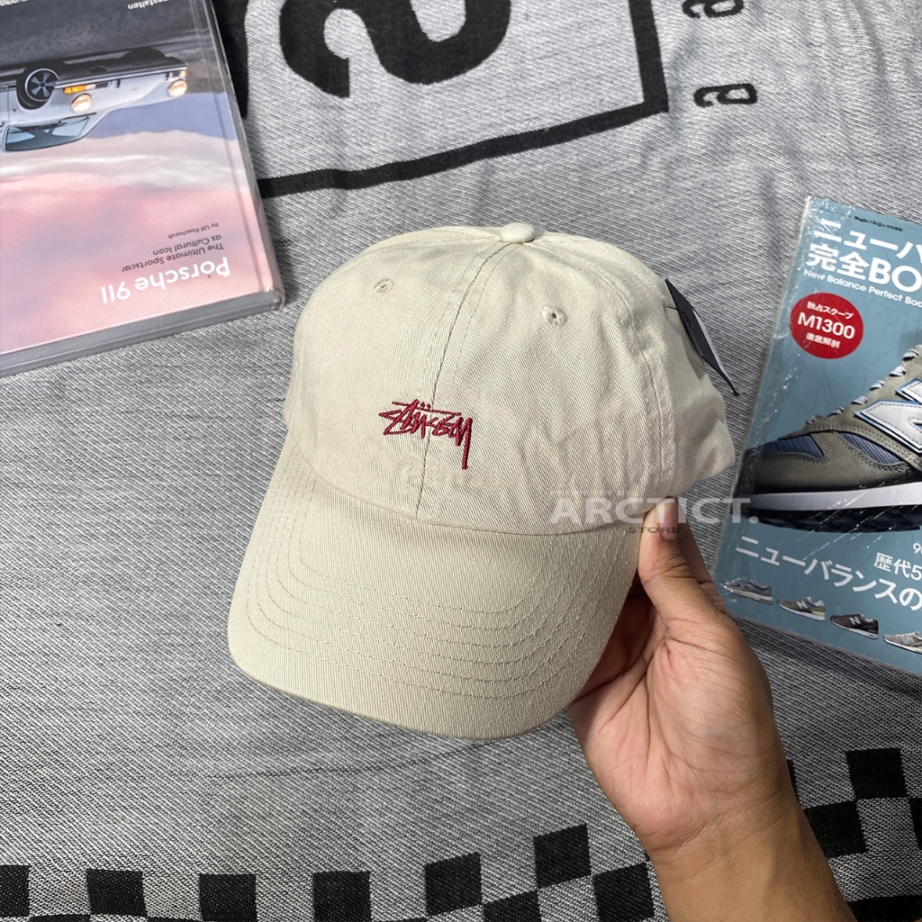 Jual STUSSY STOCK LOW PROFILE CAP HAT - CREAM | TOPI STUSSY | Shopee ...