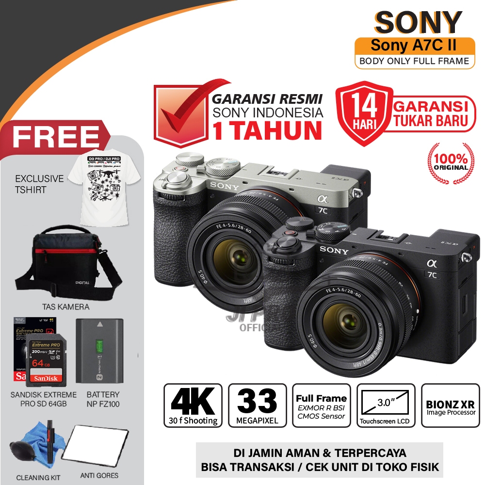 Jual Sony A7C II kit 28-60mm Mirrorless Alpha A7CII 28-60 mm A7 C Mark 2 | Shopee Indonesia