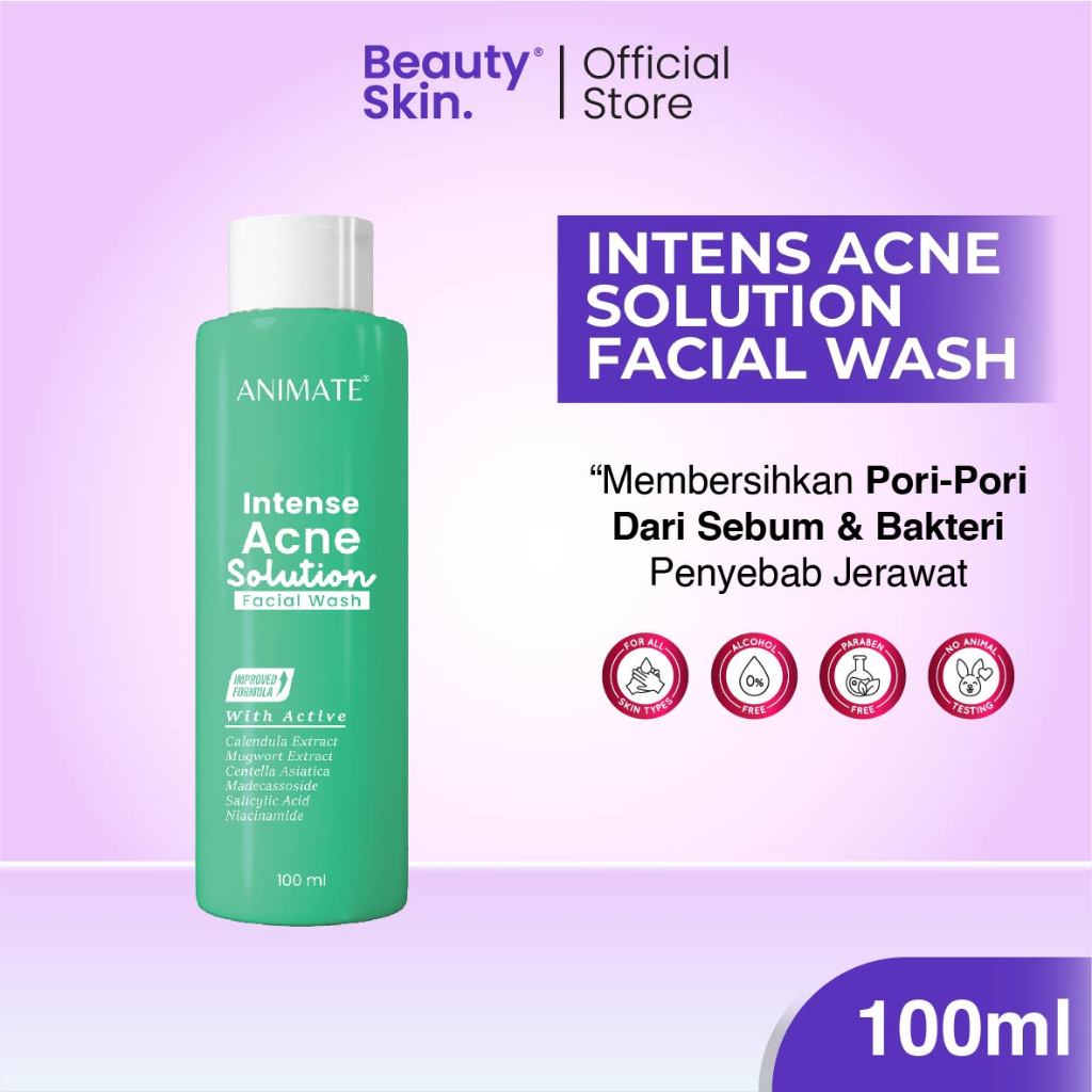 Jual Animate Intense Acne Solution Facial Wash 100ml | Shopee Indonesia