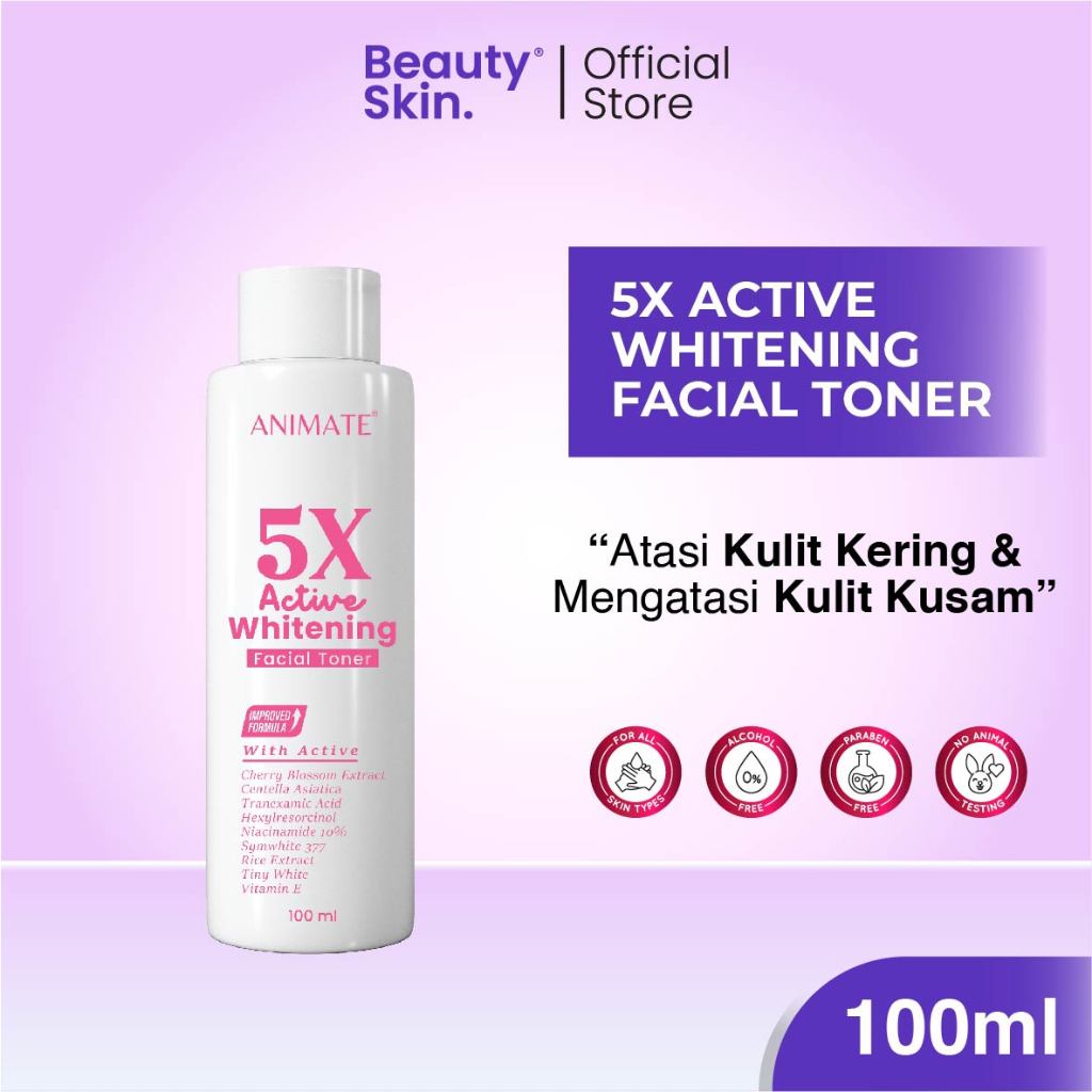 Jual Animate 5x Active Whitening Facial Toner 100 ml | Shopee Indonesia