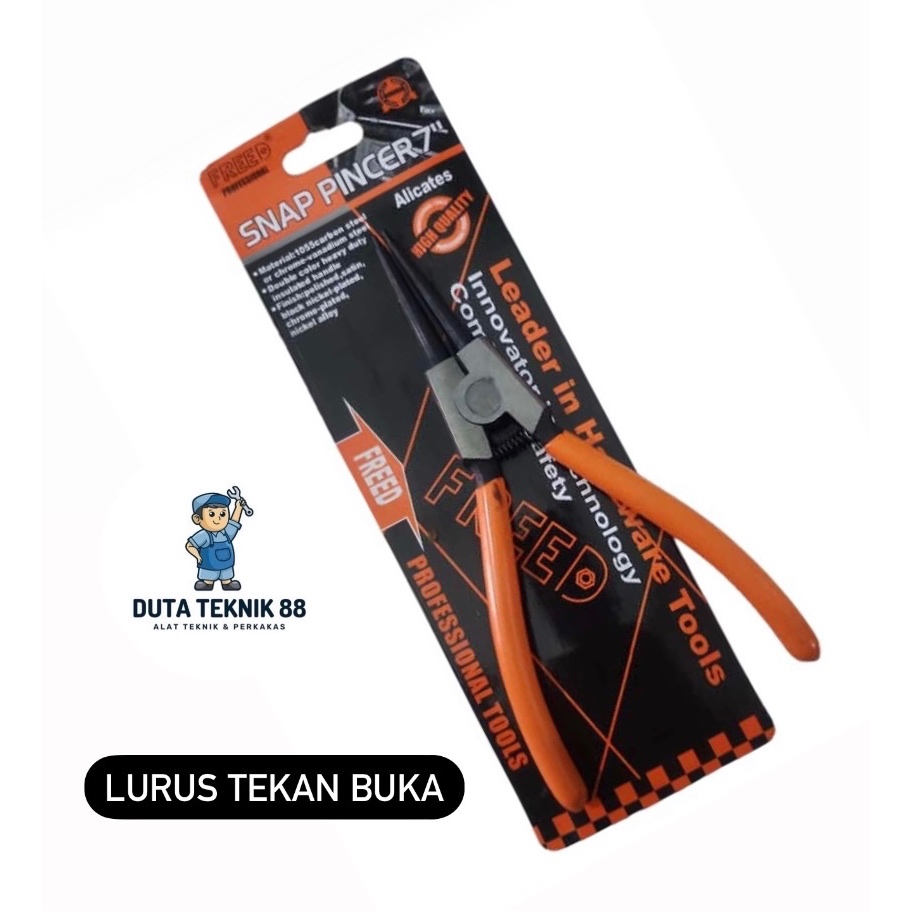 Jual TANG SNAP RING 7 INCH FREED LURUS TEKAN BUKA BESI GAGANG KARET ...
