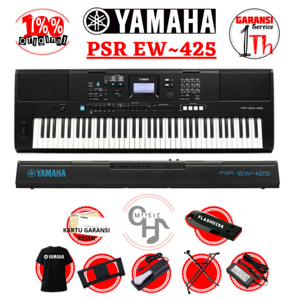 Jual Yamaha PSR EW 425 E-425 76-Keys Portable Keyboard Paket | Shopee ...