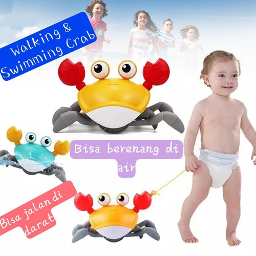 Jual Mainan Anak Kepiting Berjalan Air Dan Darat Cute Crab | Shopee ...