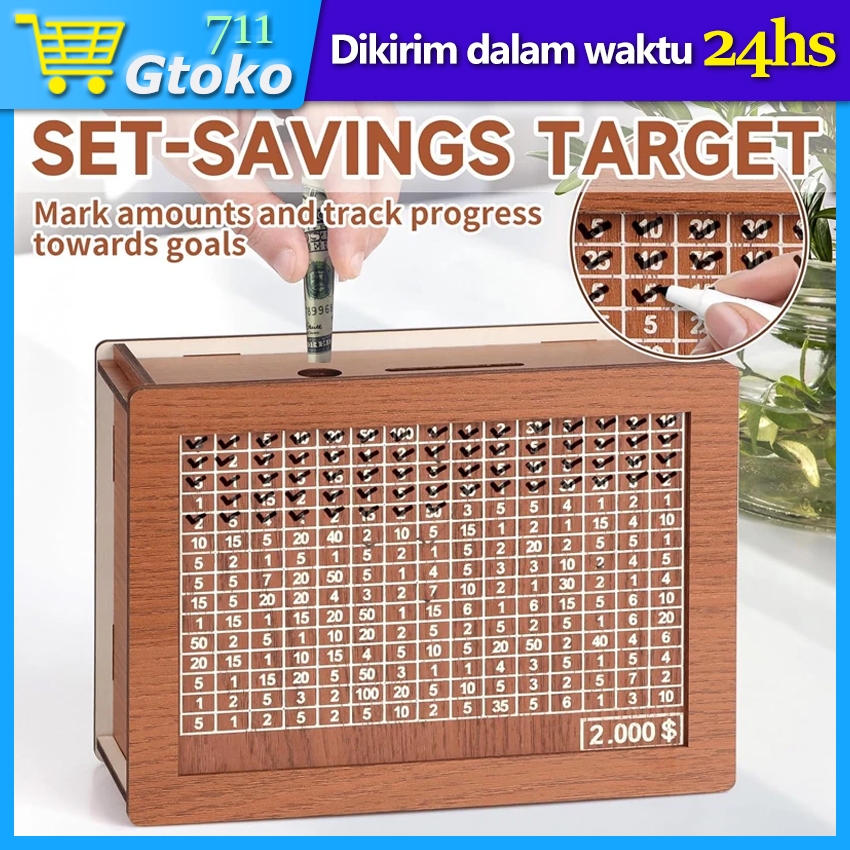 Jual DIY Celengan Target Viral Piggy Bank Coin Money Box Kotak ...