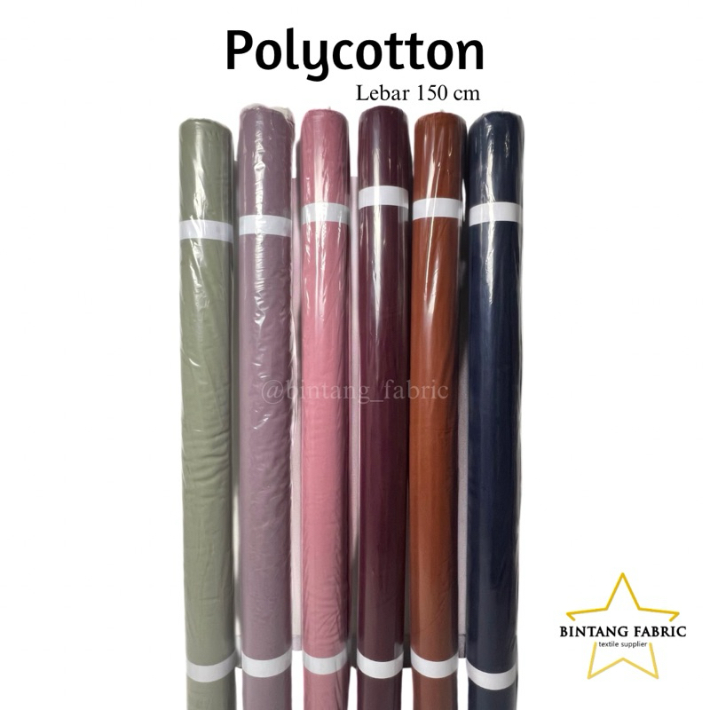 Jual 1 Rol Bahan Kain Polycotton Fine Lebar 150 cm ± 60 yard | Shopee ...