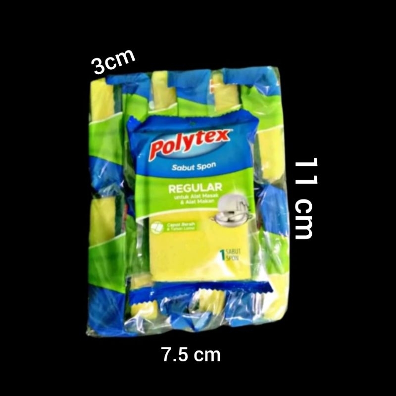 Jual Polytex Sabut Spon Cuci Piring Regular (1 pak isi @12pcs) | Shopee Indonesia