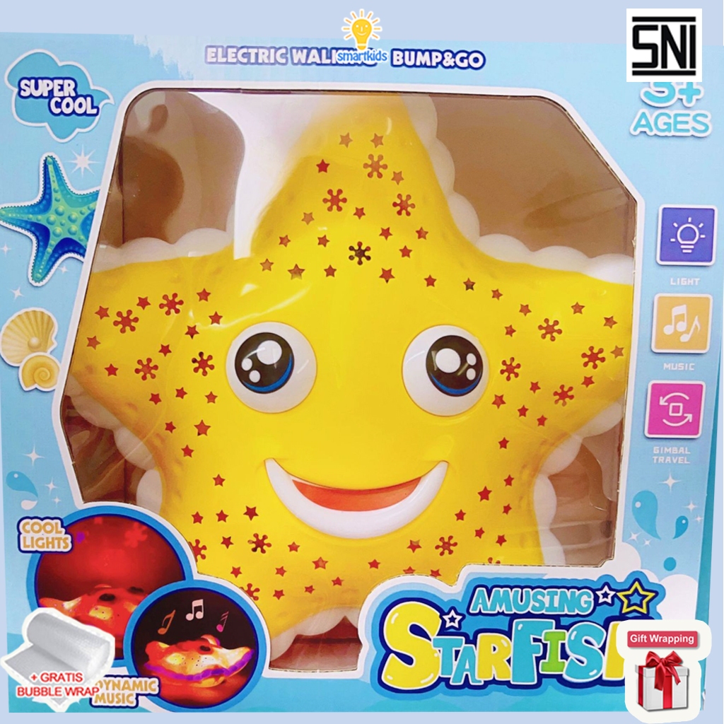 Jual Mainan Magic Sea Star Music Light Bump Go Bergerak Otomatis 360 ...